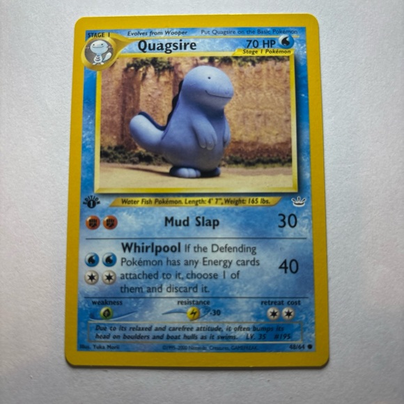 Pokemon | Toys | Pokemon Quagsire Trading Card Blue And Yellow | Poshmark